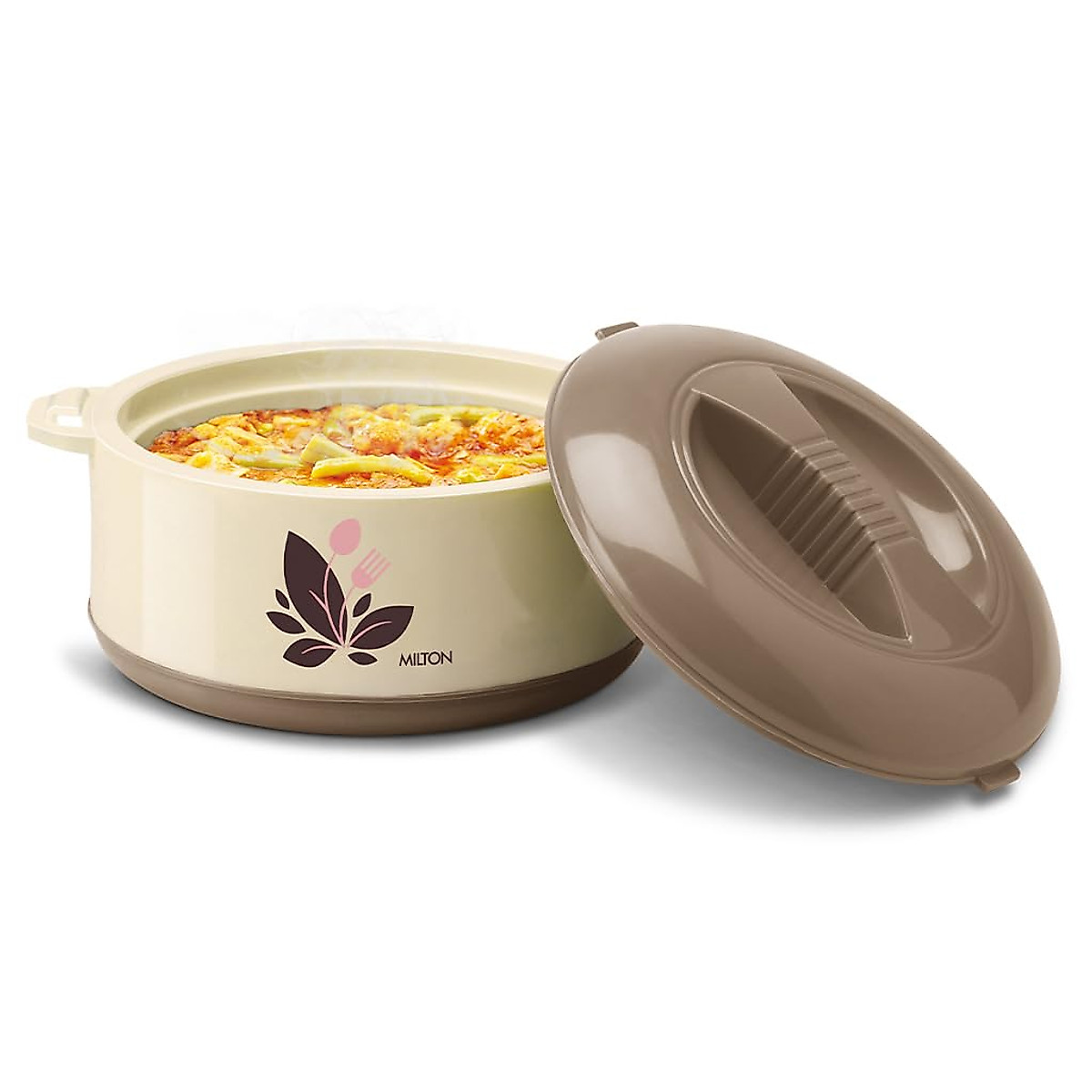 Milton Orchid 3000 Inner Steel Casserole, 2.85 Litres, Light Brown | PU Insulated | BPA free |Odour Proof | Food Grade | Easy to Carry | Easy to Store | Ideal For Chapatti | Roti | Curd Maker