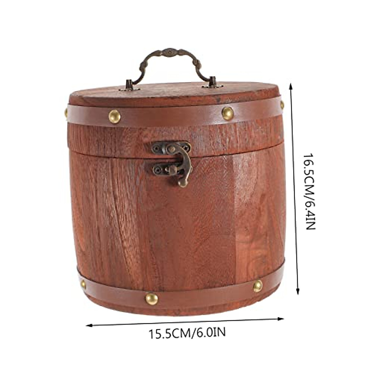 Cabilock 1pc Multi-functional Natural Can Barrel Creative Sealing Snack Sugar Container Jars Light Jar Bag L Wood Airtight Cover Food Nuts Empty Lids Cellars Wooden Holder Candy