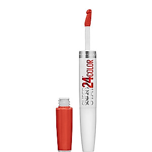 Maybelline New York Superstay 24, 2-step Lipcolor, Non-Stop Orange