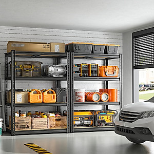 REIBII 35.5”W Garage Shelving Adjustable Storage Shelves,Heavy Duty Shelving Metal Shelving Unit Storage Rack Utility for Warehouse Basement Kitchen Pantry Closet,60.1" Hx35.5 Wx18 D