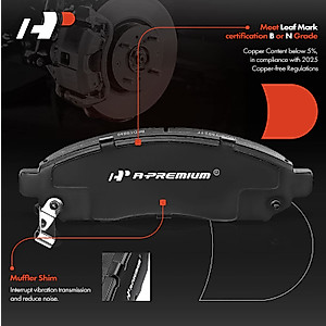 A-Premium 11.65 inch (296mm) Front Vented Disc Brake Rotors + Ceramic Pads Kit Compatible with Select Nissan and Suzuki Models - Frontier 2005-2019, Pathfinder 2005-2012, Xterra 05-15, Equator 09-12