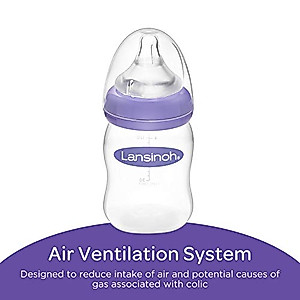 Lansinoh Momma Breastmilk Feeding Bottle with NaturalWave Slow Flow Nipple, 5 Ounces