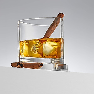 JoyJolt Aqua Vitae Premium Whiskey Glass Set of 2. Triangle Whiskey Glasses with Off Set Base. Old Fashioned Rocks Glasses for Scotch and Bourbon. Whiskey Tumbler Gifts for Men.