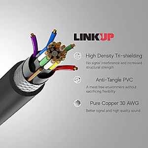 LINKUP - 8K 48Gbps [Certified] Ultra High Speed HDMI Cable [6ft] 4K120 8K60 144Hz eARC HDR HDCP 2.2 2.3 Compatible with Dolby Vision Apple TV 4K Roku Sony LG Samsung Xbox Series X RTX 3080 PS4 PS5