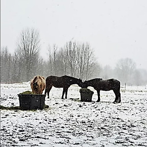 YardJoyliz Stock Tank Hay Net for 100 Gallon-150 Gallon Stock Tank Heavy Duty 1-4/7" Holes Slow Feed Hay Net, Black