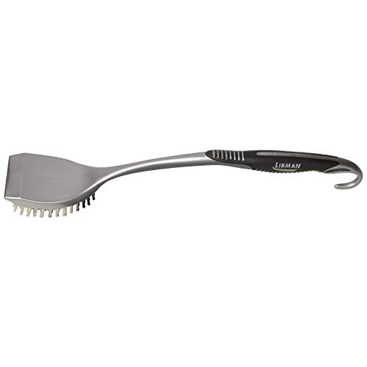 Libman 566 Long Handle Stainless Steel BBQ Brush with Ergonomic Handle