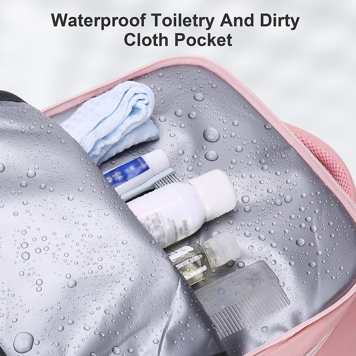 HOMIEE Travel Backpack for Women Airline Approved, 15.6 Inch Laptop Backpack Personal Item Size, Lightweight Carry On Nurse Bag, Pink