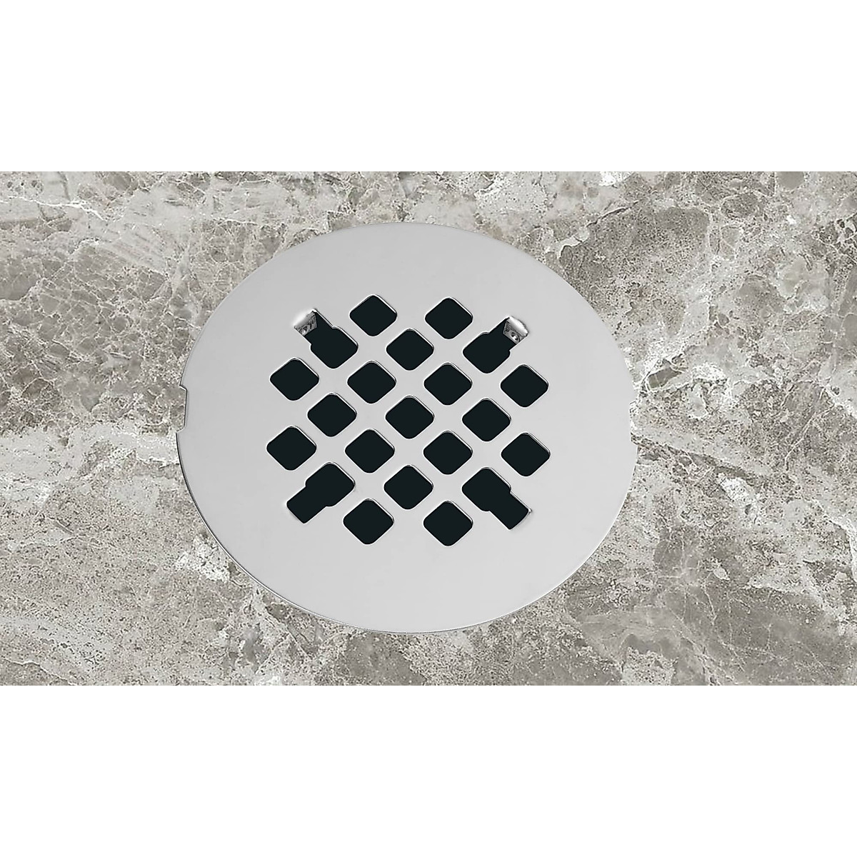 Artiwell 4-1/4” OD Snap-in Shower Drain Cover, Round Shower Drain Strainer Grid, Replacement Cover, Designed for Long-Lasting(Chrome Plated)