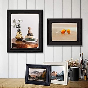 Annecy 4x6 Picture Frame (4 Pack, Assorted Colors) - Rustic 4x6 Photo Frames with High-Definition Real Glass - Wall Mount & Table Top Display