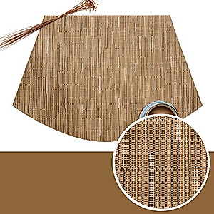 SHACOS Round Table Placemats Set of 4 Wedge Placemats Heat Resistant Round Table Mats Wipe Clean (4, Tan)