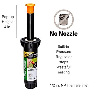 Rain Bird 1804LNPRS Pressure Regulating (PRS) Professional Pop-Up Sprinkler, Body Only No Nozzle, 4" Pop-up Height