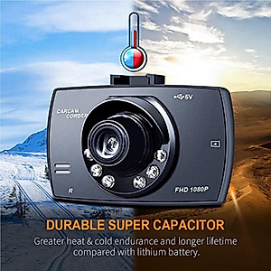 Dash Cam Front with Night Lights, 1080P Dash Camera for Cars, G-Sensor,Dashcam 170 Wide Angle 2.7" LCD Display, Dashcams for Cars, RecordingSuper Night Vision, Parking Monitor, WDR