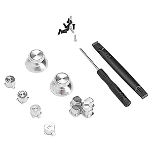 Game Controller Buttons Replacement Kit, Practical Concave and Convex Design D Pad Replacements Kits Comfortable Reduce Thumb Fatigue for Game Controller (Silver)