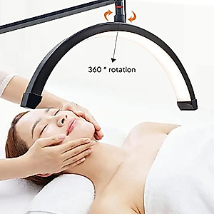 Jiawu Eyelash Led Floor Light, Half Moon Lamp for Lash Extension, 20W Led Moon Light Lighting for Beauty, Skincare, Lashes, Eyebrows, Filming Content Creation, Adjustable Brightness