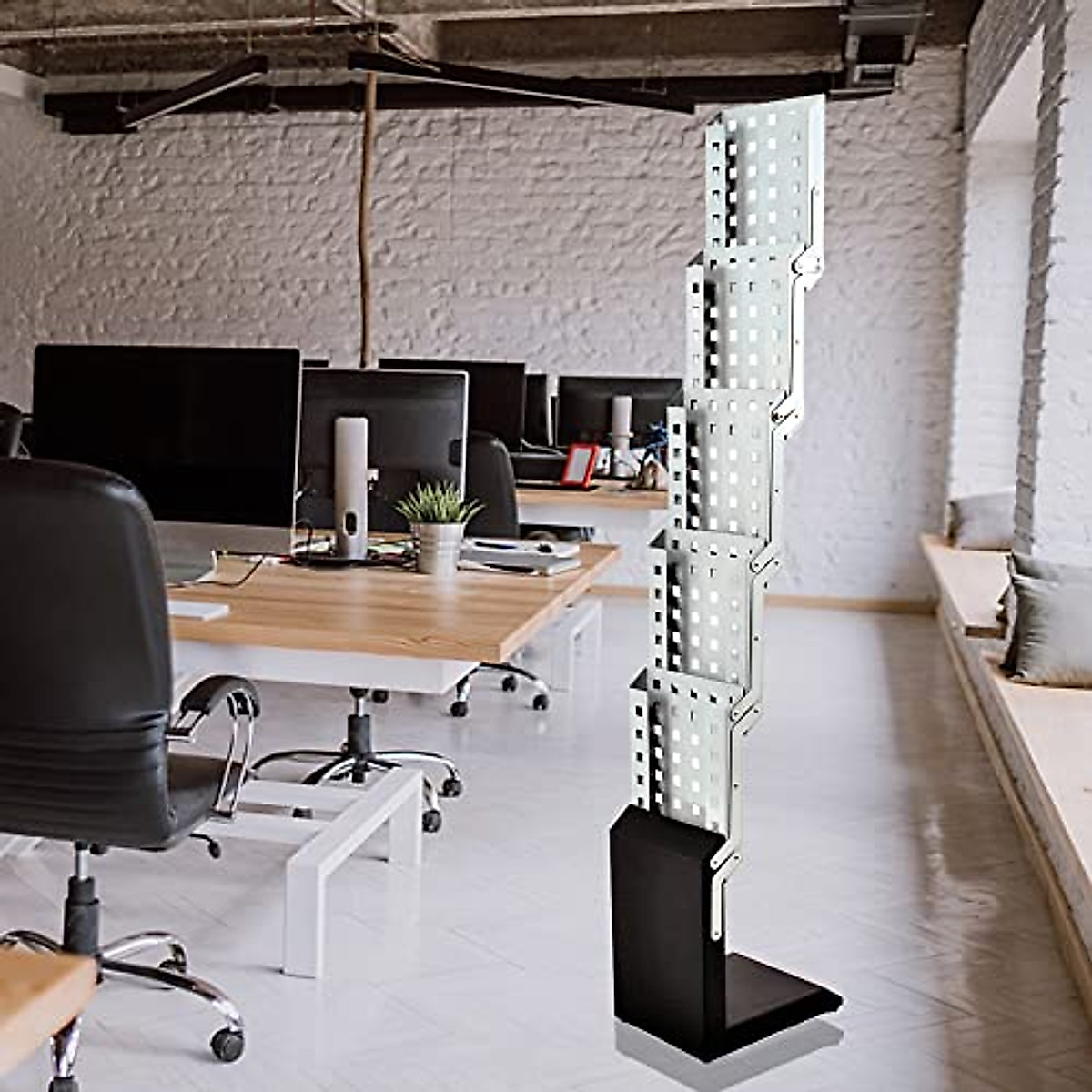 Displayfactory Foldable Magazine Rack Catalog Literature Rack Brochure Display Stand Heavy Duty Aluminum Show Rack Portable 5 Pockets Brochure Rack for Trade Show Exhibitions Office Retail Store