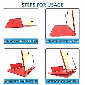 SLNFXC 12 inch High Definition Mobile Phone Screen Amplifier with Magnifying Folding Phone Desk Holder for Movie Game Phone Amplifier (Color : D)