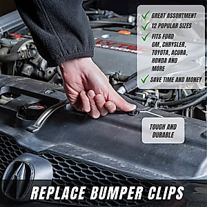 Sunplustrade 240 Pcs Bumper Clips Car Clips Plastic Rivets Fasteners Push Retainer Kit Most Popular Sizes Auto Push Pin Rivets Set for GM Ford Toyota Honda Chrysler