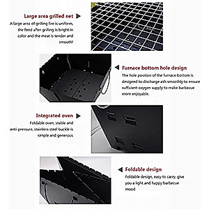 ATAAY Barbecue tool set Outdoor Charcoal Grill, Stainless Steel Barbecue Tool Kits with Square Design Suitable for Outdoor Campers Barbecue Lovers Travel Parks Beaches Wild