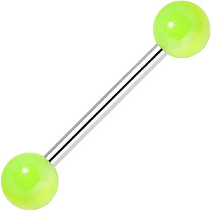 Body Candy Mens Womens 4PCS Stainless Steel Acrylic Neon Ball Barbell Tongue Rings Piercing Jewelry