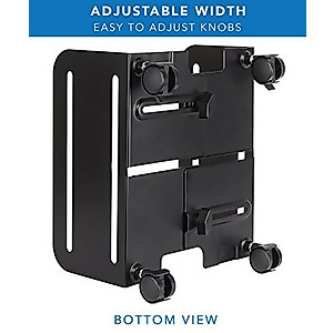 Mount-It! Rolling CPU Stand with Wheels, Heavy Duty Desktop Computer Tower Cart with Ventilation and Adjustable Width from 4.87 to 8.5 Inches, Steel