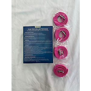 VICSOM 4 Pack Flea Collar for Dogs, Flea and Tick Collar for Dogs, 32 Months Flea and Tick Prevention for Dogs, Dog Flea and Tick Treatment, Water-Resistant & Adjustable Dog Flea Collar - Pink