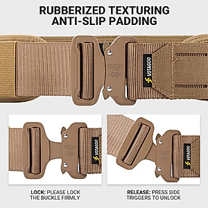 VOTAGOO Tactical Belt-Battle Belt, with Quick Release Buckle MOLLE Belt, Law Enforcement Military Heavy Duty Gun Holster Belt