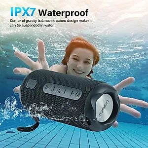 OPG Linkyou Wireless Speakers Portable Outdoor Speaker with 30W Stereo Sound, IPX7 Waterproof Shower Speaker，Upgraded Portable Speaker for Home/Party/Outdoor/Beach, Up to 30 Hours Playtime, LED Light