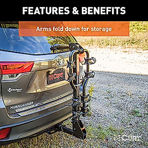 CURT 18064 Premium Trailer Hitch Bike Rack Mount, Fits 2-Inch Receiver, 4 Bicycles , Black