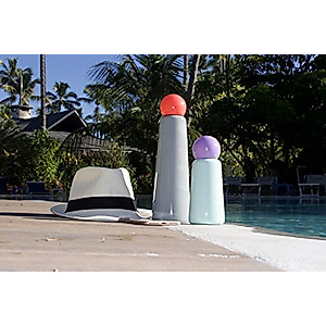 Stainless Steel Water Bottle | 750ml Insulated Water Bottle BPA Free | Cool and Modern Leak Proof Skittle Bottle Flask | Cold for 24+ Hours, Hot for 12 | Light Grey & Coral by Lund London