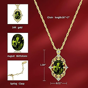 DAZLIME Birthstone Gold Necklace for Women,crystal necklace,Delicate Handmade Vintage Gold Plated pendant necklace, Personalized Jewelry Gifts for Women, Friend, Lover, Mother, Grandmother