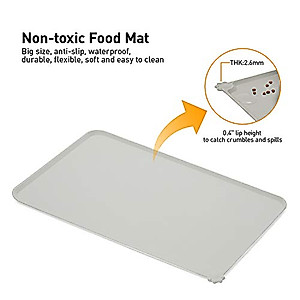 YEACHA Raised Cat Bowls, Tilt Cat Dog Food Water Elevated Bowls Set with Automatic Water Bottle, with Silicon Waterproof Mat, for Cats Small Dogs, Grey