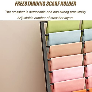 Freestanding Clothing Organizer Scarf Rack, Commercial Garment Rack Pants Hanger Shawl Organizer, Space-Saving Metal Pipe Shelf Retail Display Stands, Flower Wrapping Paper Holder Tie Belt Rack