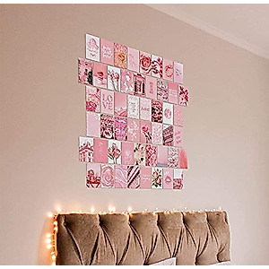 Artivo Pink Wall Collage Kit Aesthetic Pictures 50 Set 4x6, Light Pastel Pink Wall Decor for Teen Girls and Kids, Cute Bedroom Decor, College Dorm Decor…