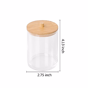 UUYYEO Clear Acrylic Cotton Pad Holder Cotton Swab Dispenser Jar Canister Cotton Rounds Case Vanity Countertop Organizer Jar Cotton Ball Storage Container with Lid