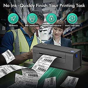 TIN Thermal Label Printer, Thermal Shipping Label Printer 4x6 for Small Business, Label Maker Compatible with Amazon, Ebay, Shopify, FedEx, UPS, USB Label Printer Supports Windows, MacOS, Chromebook