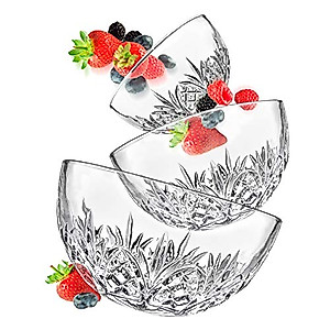Godinger Glass Nesting Bowls Set, Dish Bowl Set - Dublin Collection, Set of 3