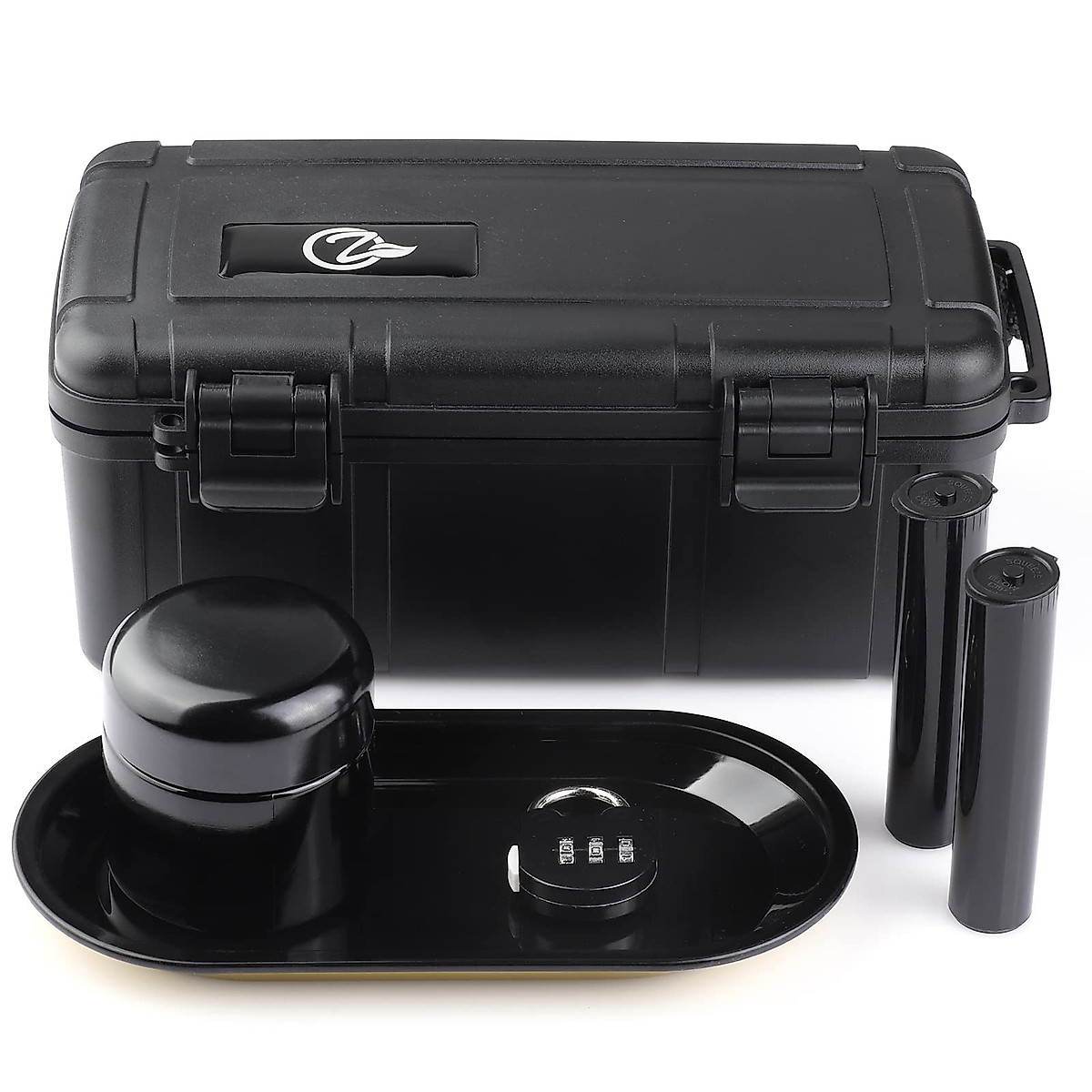 OZCHIN Black Storage Box Resistant Storage Container with Combination Lock ABS Plastic Storage Box (Box Set)