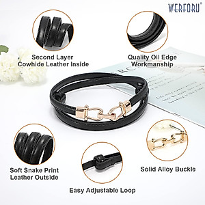 WERFORU Women 3 Pack Skinny Belt for Dress,Thin Waist Belt - Adjustable Leather Belt with Gold Buckle, Fit Waist Size below 37 Inches, White+Brown+Black