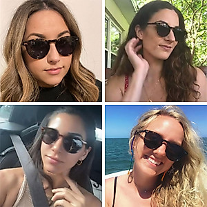YMRFW Retro Polarized Sunglasses for Women Vintage Style Small Round Sun Glasses UV Protection