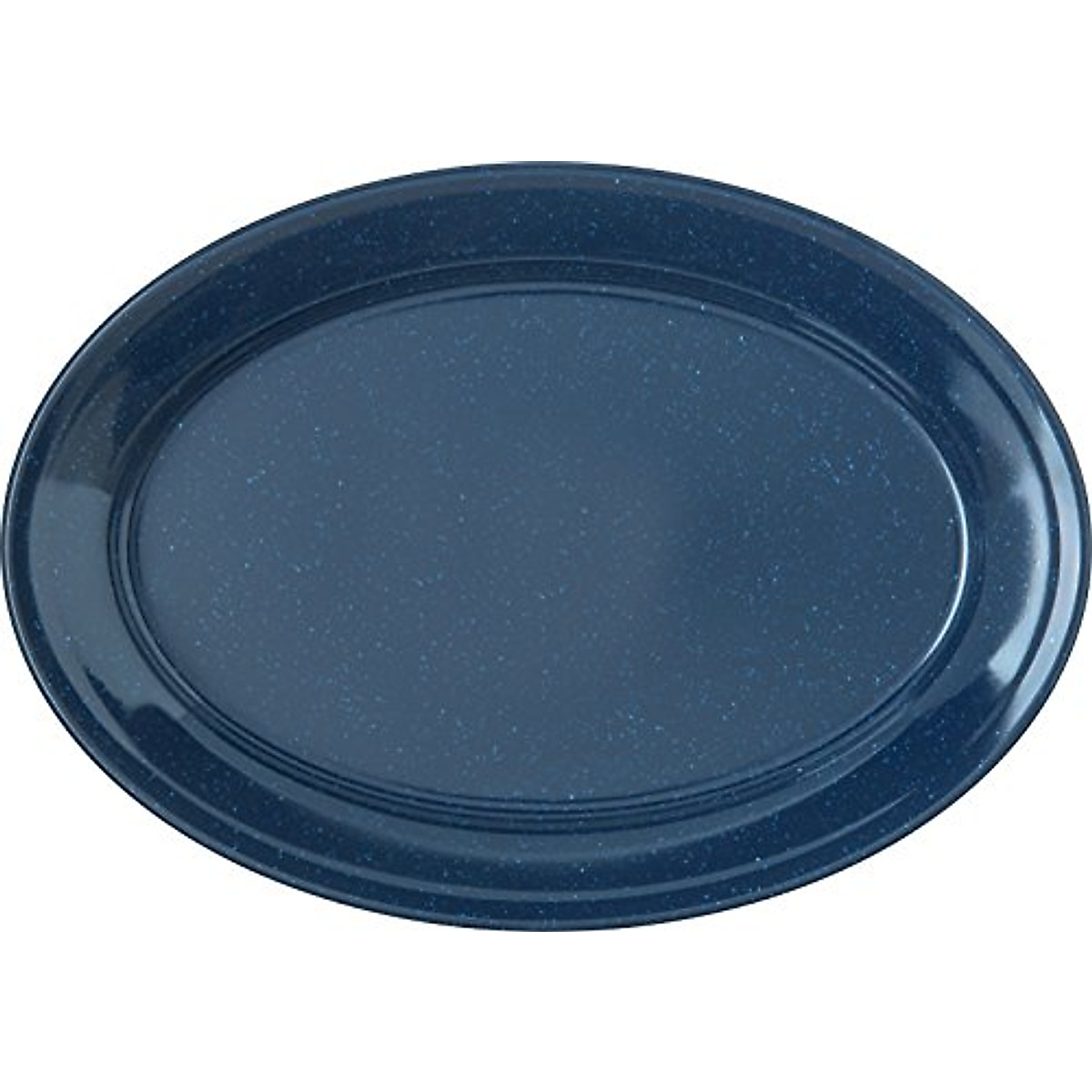 Carlisle FoodService Products Dallas Ware Reusable Plastic Oval Platter with Rim for Home and Restaurant, Melamine, 12 x 8.5 Inches, Café Blue, (Pack of 24)