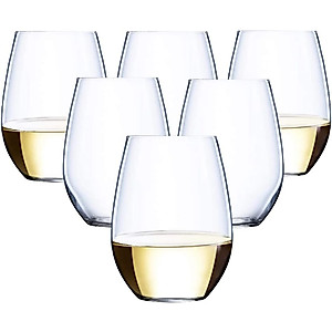 Oojam Reusable Stemless Plastic Wine Glasses 100% Tritan- Shatterproof BPA- Free Dishwasher Safe, Ideal for Indoor, Outdoor, Office, Home, Holiday Party, Wedding, Pool Cups (16 oz, Set of 4)