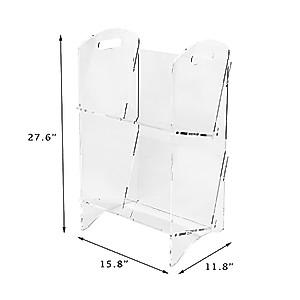 Mouchoi Acrylic Bookcase, Corner Bookshelf, Acrylic Tabletop Display Shelf, Modern Clear Display Stand, Sturdy Storage Shelf, 2 Tier