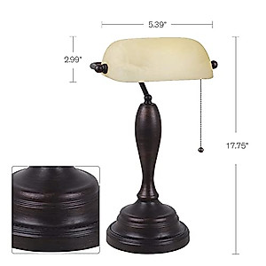 Catalina Lighting Traditional Desk Lamp, Classic Bronze, Smart Home Capable for Home Office, Dorm, Apartment, Corded with Adjustable Lighting