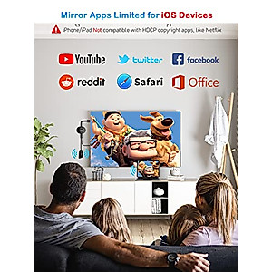 AT-Mizhi 4K Wireless HDMI Display Dongle Adapter - TV Wireless Display Adapter Stream Video/Audio from iPhone/iPad/Mac/Android/Window Laptop to HDTV/Projector/Monitor, Supports Airplay/Miracast/DLNA