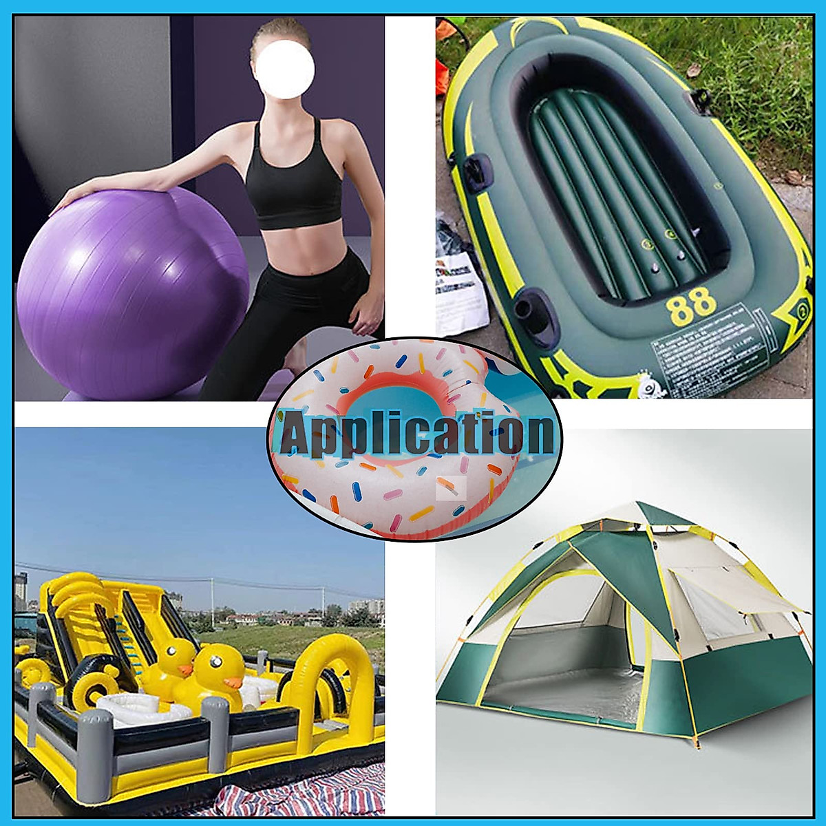 10PCS Premium Air Mattress Patch, Vinyl Pool Hole Patching Tape for Water Swimming Pool, TPU Patches Repair Kit for Floating Tent, Canvas, Inflatables, Bounce House, Tubes Air Bed, Pool Floats, Ball