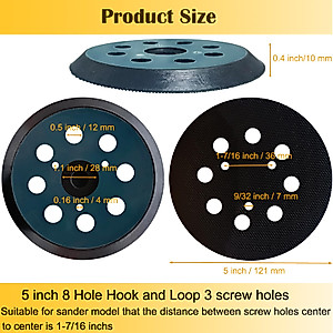 2 Pack Replacement Sander Pads for Dewalt Sander, 5" 8-Hole Hook and Loop Sanding Pads for DeWalt DW420 DW421 DW422 DW423 DW426 D26451 Random Orbital Sander