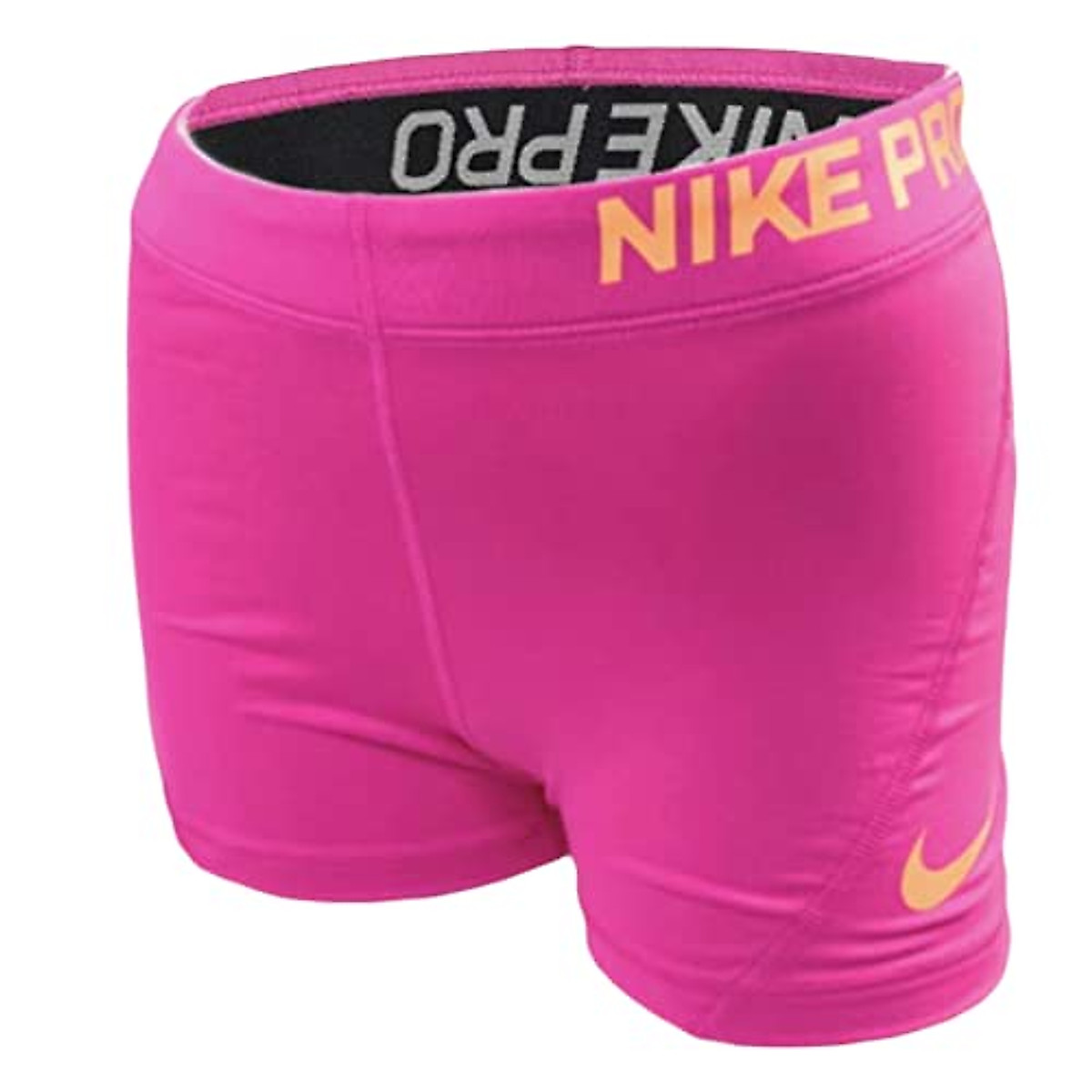 Nike Women's 3" Pro Compression Training Short (Laser Fuchsia/Fuel Orange, Medium)