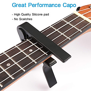 Ukulele Strings, Yoklili 5 Sets of Nylon Ukulele Strings with 10 Felt Picks, String Winder for Soprano (21 Inch) Concert (23 Inch) Tenor (26 Inch) Ukulele, and Capo included