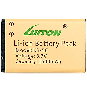 1500mAh Li-ion Battery for Retevis RT22 RT22S RT15 Walkie Talkies LUITON LT-316 TIDRADIO TD-M8 Zastone X6 WLN KD-C1 Zeadio ZS-B1 DC Two Way Radio 3.7V (2 Packs)