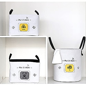 LLoptial Storage Basket, Fabric Storage Organizer Box with 4 Stickers for Home, Office, Shelf, Pet/Children Toys, Books, Clothes, Dolls